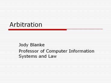 Arbitration presentation | free to download