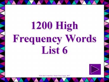 1200 High Frequency Words presentation | free to view