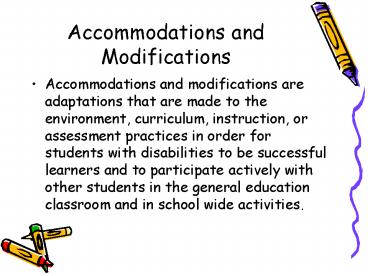 Accommodations and Modifications presentation | free to view
