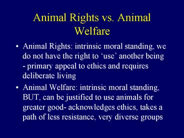 PPT – Animal Rights vs' Animal Welfare PowerPoint presentation | free ...