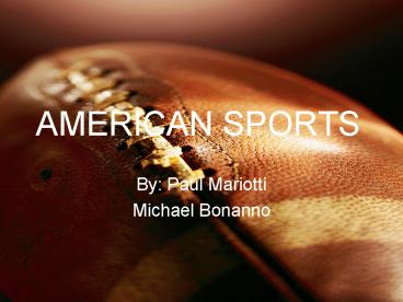 AMERICAN SPORTS presentation | free to view