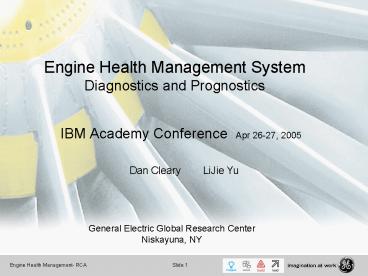 Engine Health Management System Diagnostics and Prognostics ...