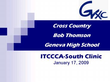 Cross Country presentation | free to view