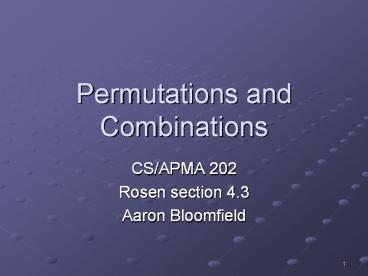 Permutations and Combinations presentation | free to download