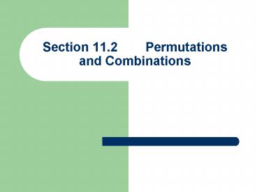 PPT – Section 11'2 Permutations and Combinations PowerPoint ...