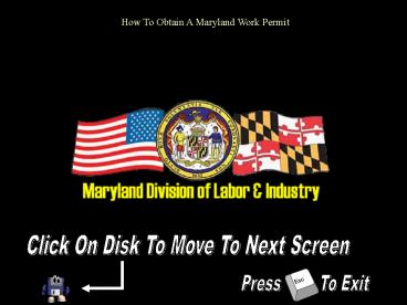 PPT – How To Obtain A Maryland Work Permit PowerPoint presentation ...