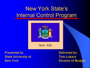 New York States Internal Control Program presentation | free to view