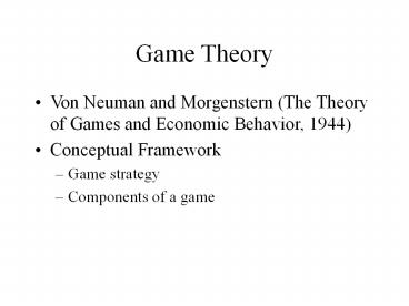 Game Theory presentation | free to download