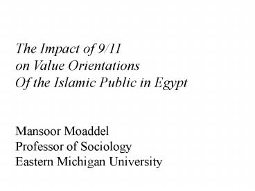 The Impact of 911 presentation | free to view