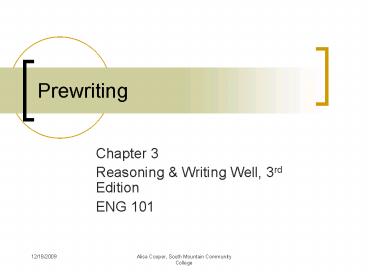 Prewriting presentation | free to view