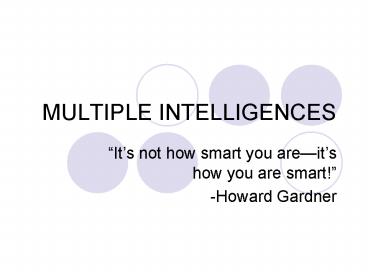MULTIPLE INTELLIGENCES presentation | free to view