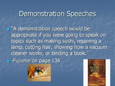 Demonstration Speeches presentation | free to view