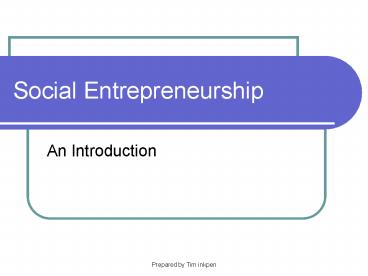 Social Entrepreneurship presentation | free to view
