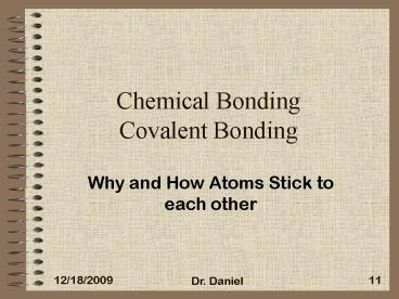 Chemical Bonding Covalent Bonding presentation | free to view