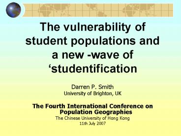 PPT – The vulnerability of student populations and a new wave of ...