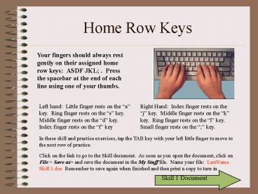 Home Row Keys presentation | free to view