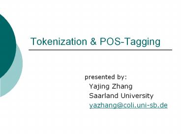 Tokenization presentation | free to download