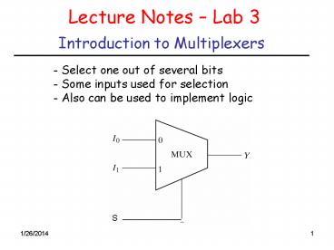 Introduction to Multiplexers presentation | free to view