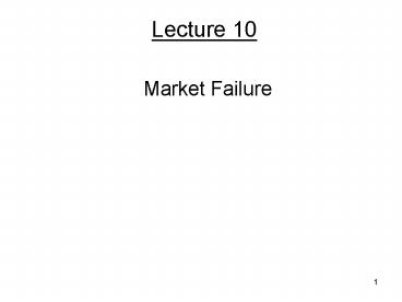 Market Failure presentation | free to view