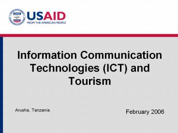 Information Communication Technologies ICT and Tourism presentation ...