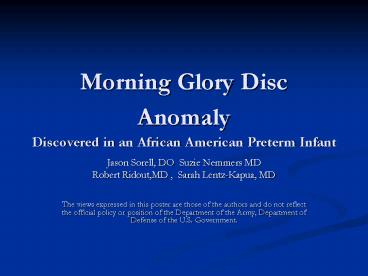 PPT – Morning Glory Disc Anomaly Discovered in an African American ...