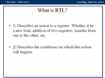 PPT – What is RTL? PowerPoint presentation | free to view - id: 222a21 ...