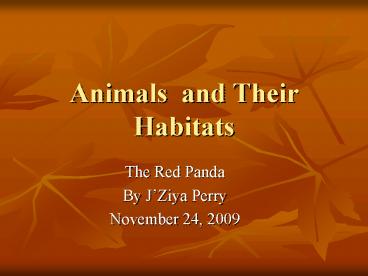 Animals and Their Habitats presentation | free to view