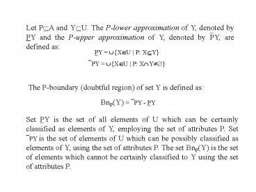 PPT – Rough Sets Theory PowerPoint presentation | free to view - id ...