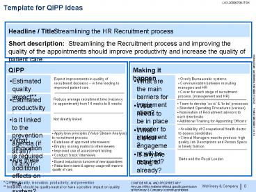 Template for QIPP Ideas presentation | free to view