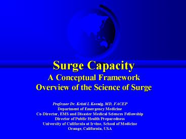 PPT – Surge Capacity A Conceptual Framework Overview of the Science of ...