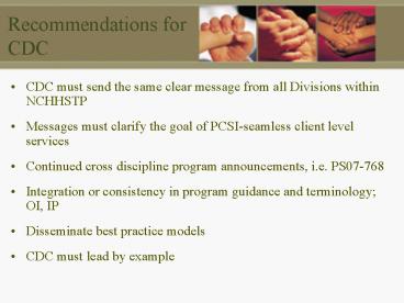 Recommendations for CDC presentation | free to download