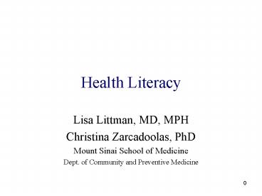 PPT – Health Literacy PowerPoint presentation | free to view - id ...