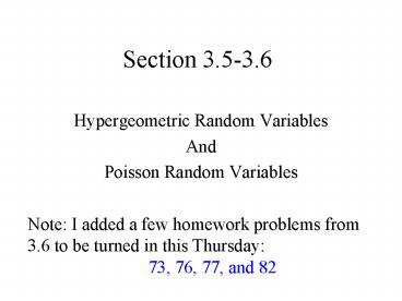 Hypergeometric Random Variables presentation | free to view