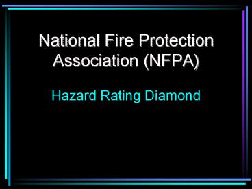 National Fire Protection Association NFPA Hazard Rating Diamond ...