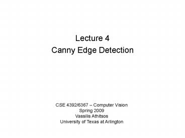 Canny Edge Detection presentation | free to view