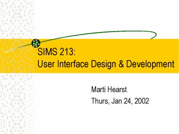 PPT – SIMS 213: User Interface Design PowerPoint presentation | free to ...