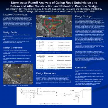 PPT – Stormwater Runoff Analysis of Gallup Road Subdivision site Before ...