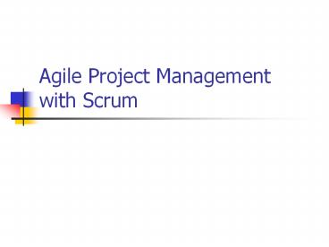 Agile Project Management with Scrum presentation | free to download