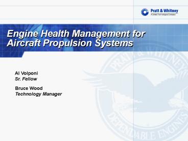 Engine Health Management for Aircraft Propulsion Systems presentation ...