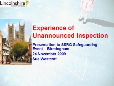 Experience of Unannounced Inspection presentation | free to view