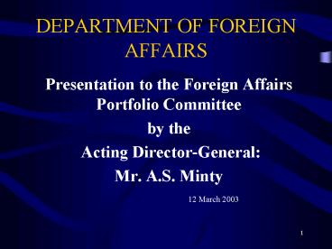 PPT – DEPARTMENT OF FOREIGN AFFAIRS PowerPoint presentation | free to ...