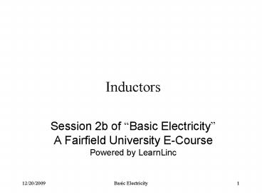 Inductors presentation | free to view
