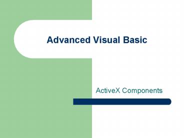 Advanced Visual Basic presentation | free to view