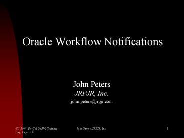 Oracle Workflow Notifications presentation | free to download