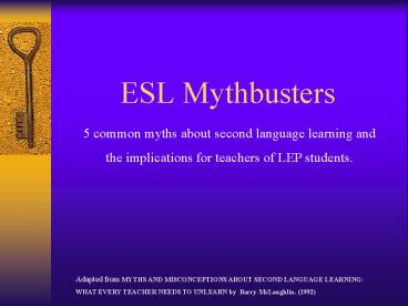 ESL Mythbusters presentation | free to view
