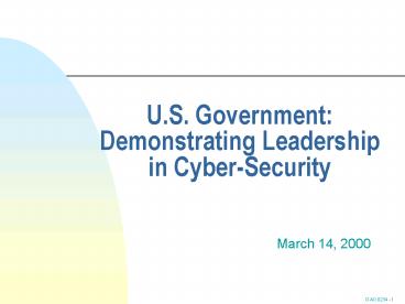 PPT – U'S' Government: Demonstrating Leadership in CyberSecurity ...