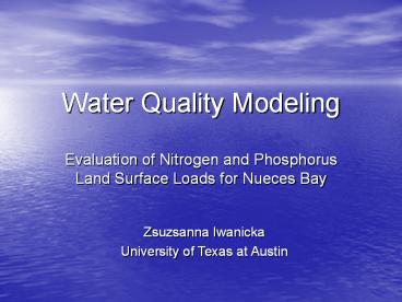 Water Quality Modeling presentation | free to download