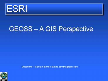 ESRI presentation | free to view