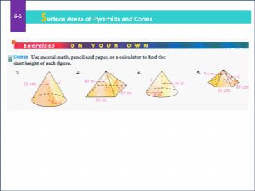 PPT – Surface Areas of Pyramids and Cones PowerPoint presentation ...