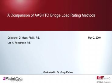 A Comparison of AASHTO Bridge Load Rating Methods presentation | free ...